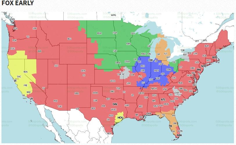 Coverage map released for Packers vs. Browns