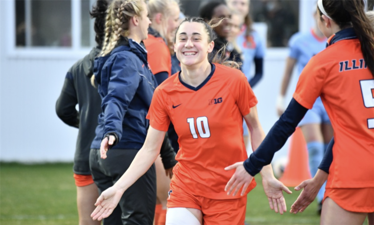 High five: Fifth-year Illini soccer senior Hope Breslin with five goals ...
