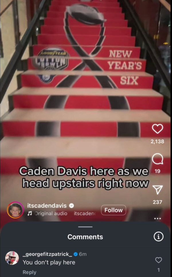 UPDATE: Influencer/walk-on Caden Davis kicked off the team
