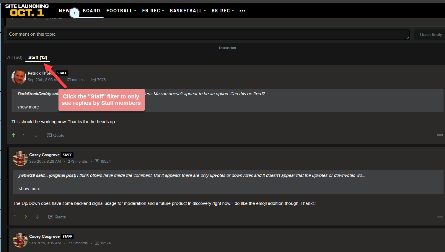 PSA: Staff Reply Filter - Great for long threads