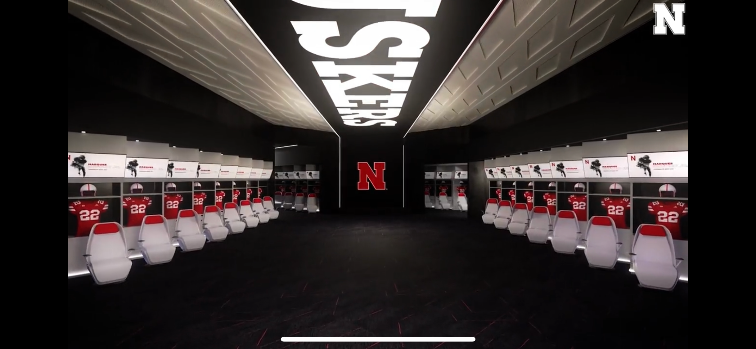 Husker players check out their new locker room