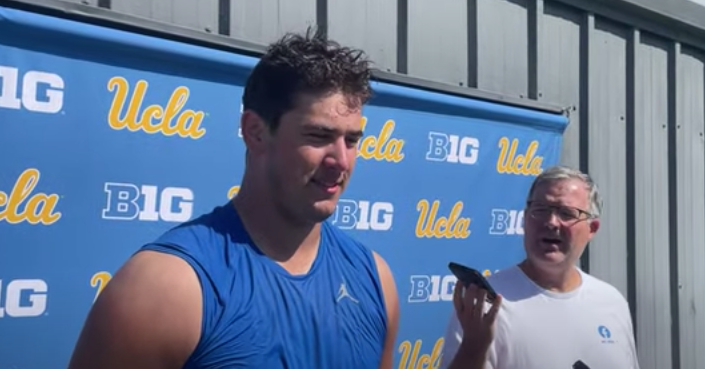 UCLA OL Niki Prongos talks improved line play, Martin's debut ...