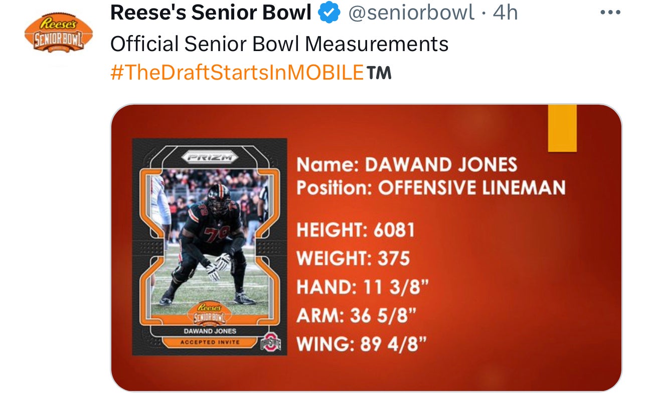 Dawand Jones Senior Bowl