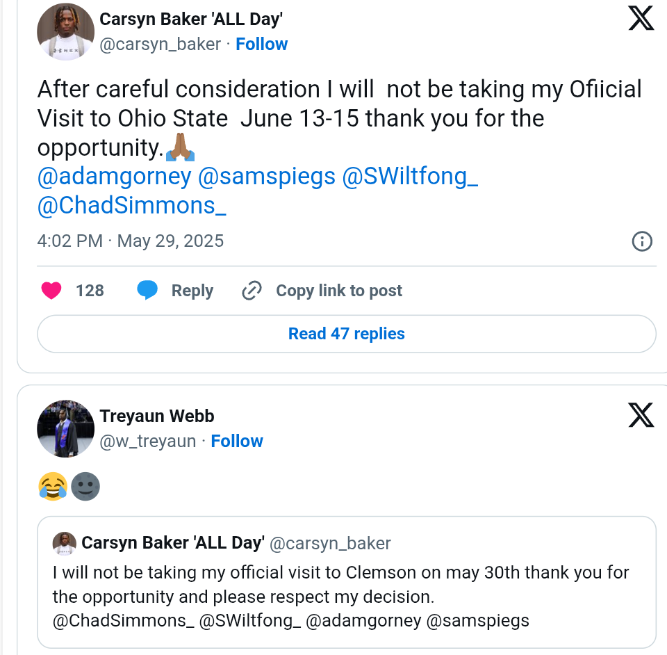 No Ohio State OV for Carsyn Baker