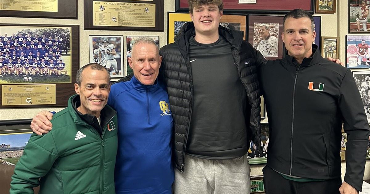Miami in the top two for massive blue-chip OL Owen Strebig coming off ...