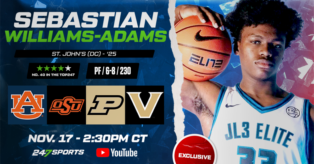 Top-40 senior Sebastian Williams-Adams will announce his college ...