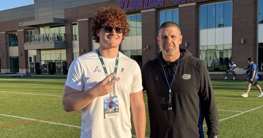 Gators doing an excellent job early on with 2028 DL Asher Ghioto