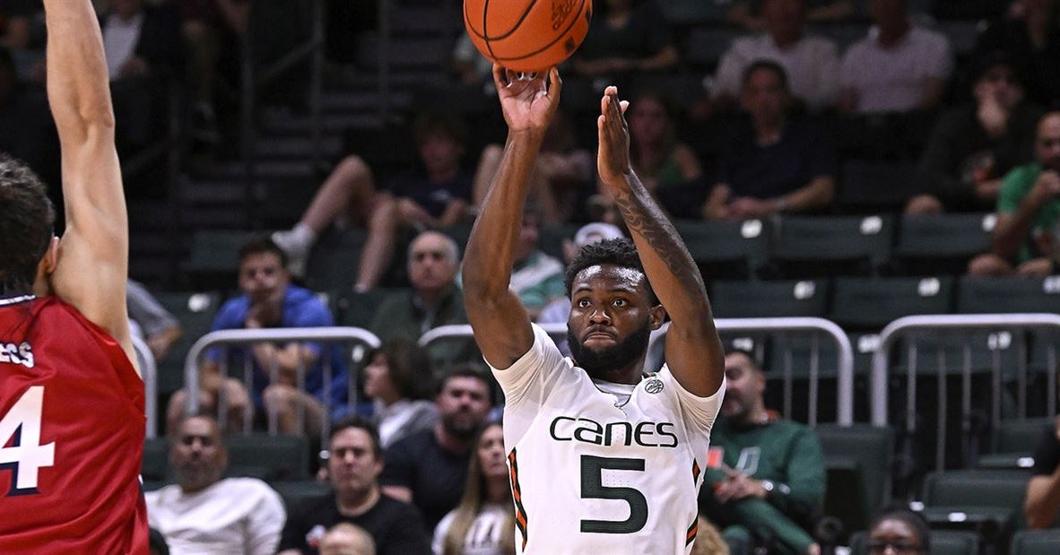 Wooga Poplar has 21 points, five 3s, to lead No. 13 Miami in 101-60 rout