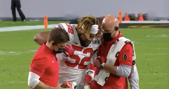 Ohio State's Wyatt Davis leaves National Championship game with injury