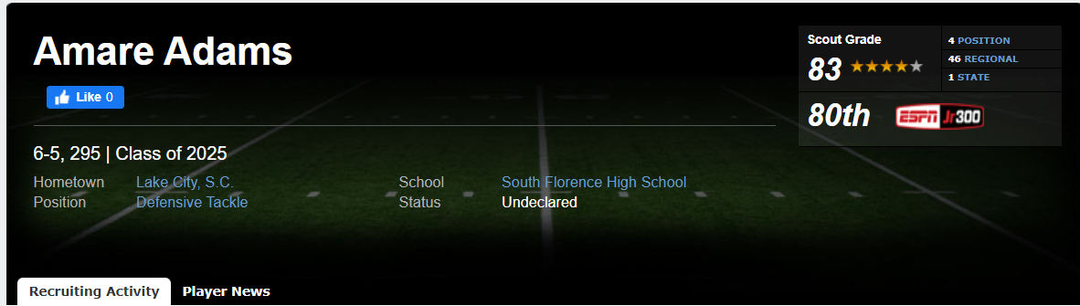 Amare Adams in Columbia this weekend.