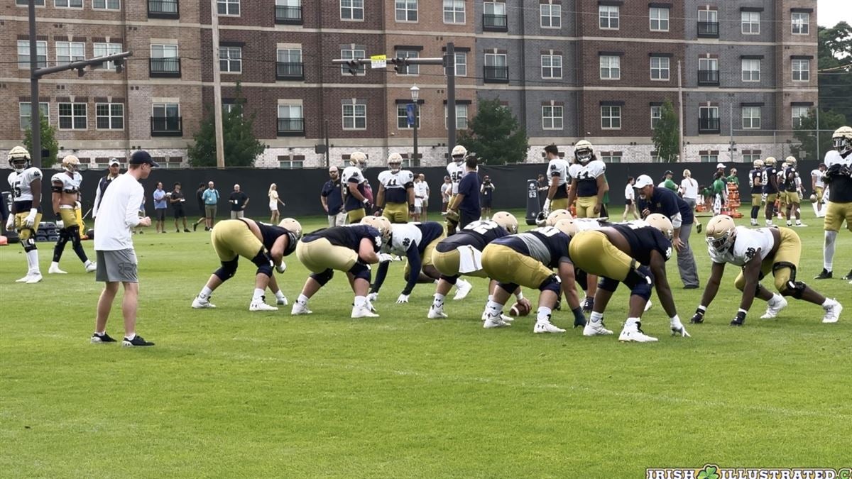 Notre Dame Practice Clips: The Offensive Line vs. Defensive Line (August 5)