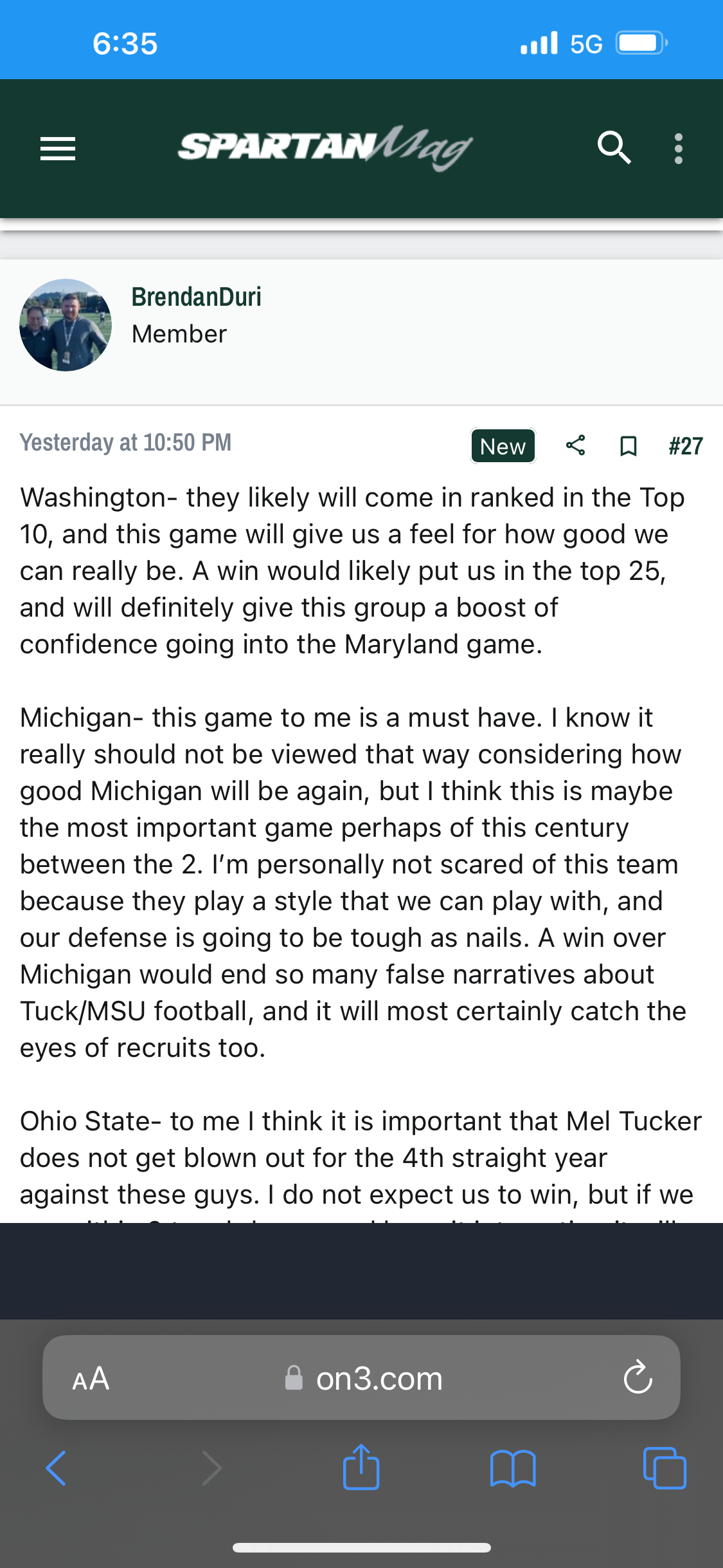 Bump when you read something absurd on Bucknuts or RCMB