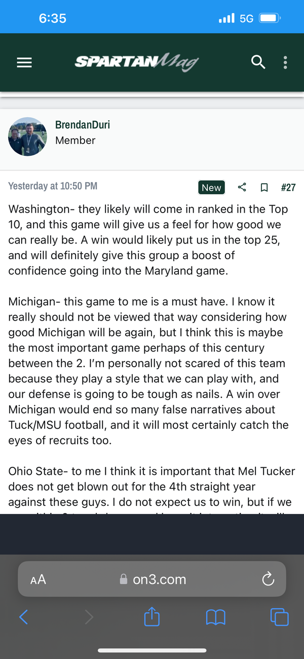 Bump when you read something absurd on Bucknuts or RCMB