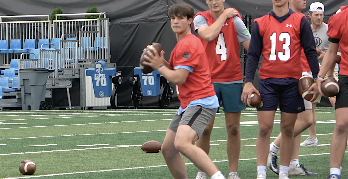WATCH: 2024 QB AJ Surace Throws at Notre Dame