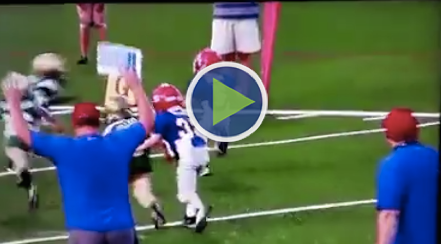 Watch: Pee Wee football player delivers bone-crushing tackle