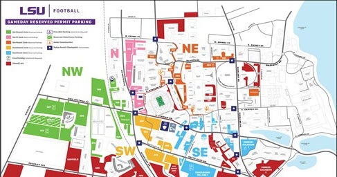 LSU updates GameDay parking policies and map