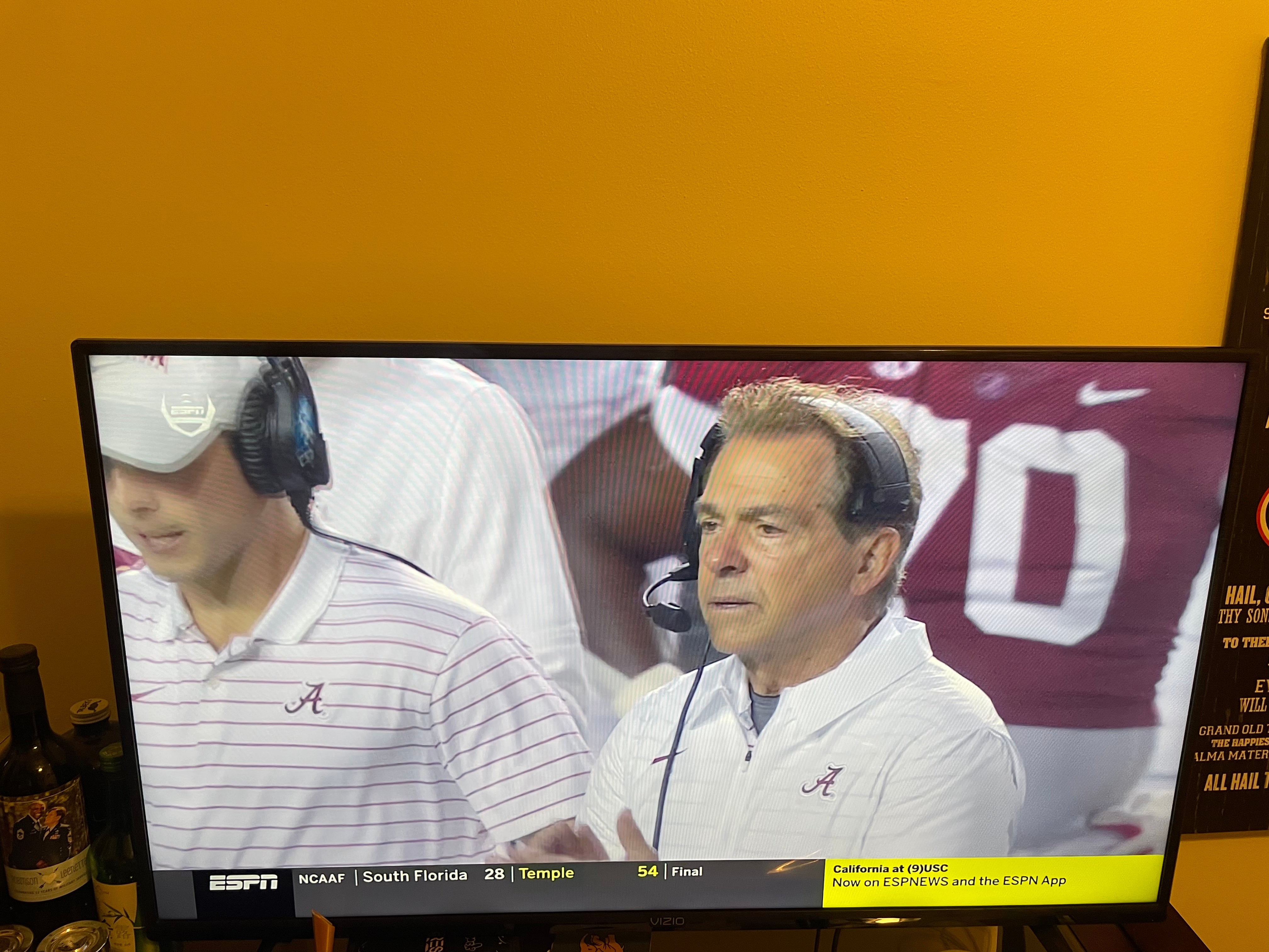 ESPN Yellow Banner on Bottom of Screen