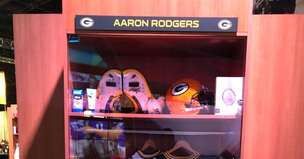 LOOK: Aaron Rodgers' locker on display at Super Bowl LIII