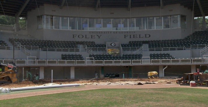Foley Field renovation is progressing this summer