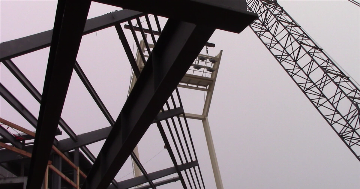 O'Brate Stadium Series Part 1: third base light gantry goes up