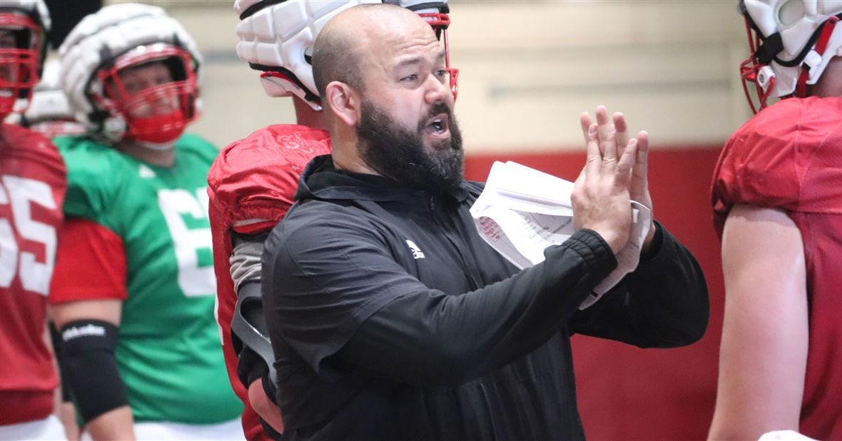 Nebraska offensive line coach Donovan Raiola talks start to fall camp