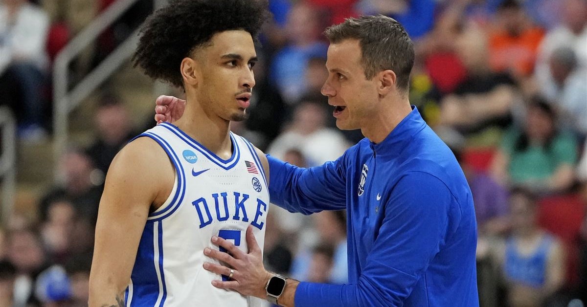 Tyrese Proctor jokes with Jon Scheyer after matching Duke record in ...