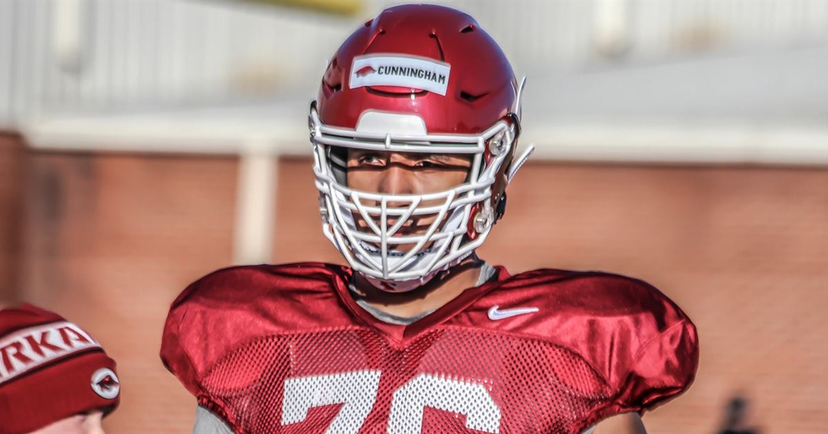 Cunningham starting to emerge on Arkansas offensive line
