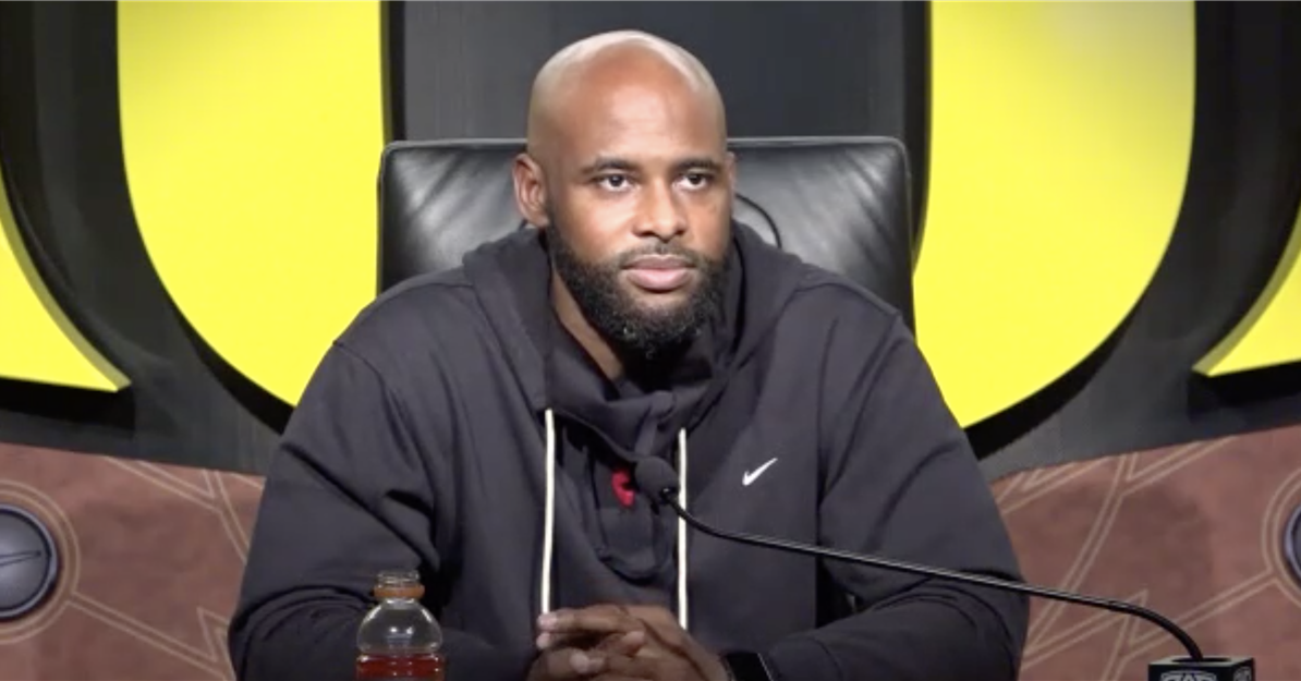 Watch: Oregon safeties coach Keith Heyward talks on Monday