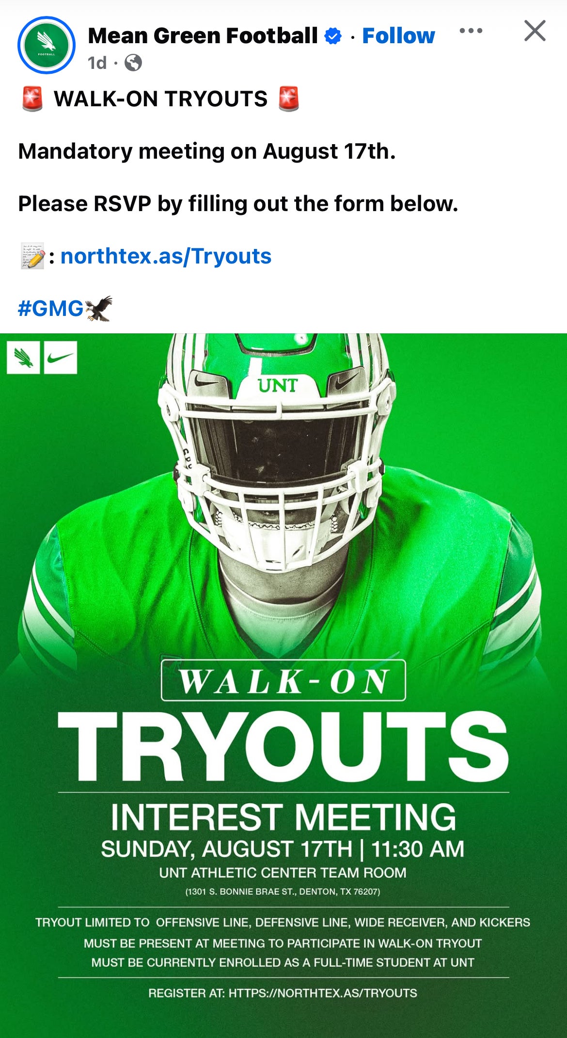 Walk-On Tryouts