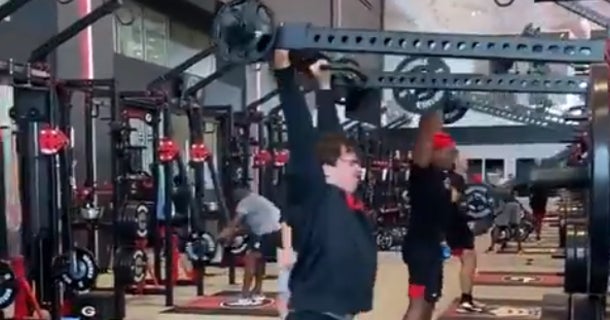 WATCH: Georgia players get after it in new weight room