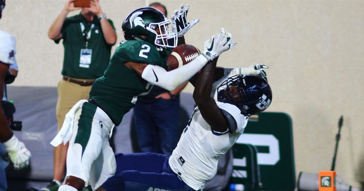 Various projections for MSU CB Justin Layne in NFL Draft