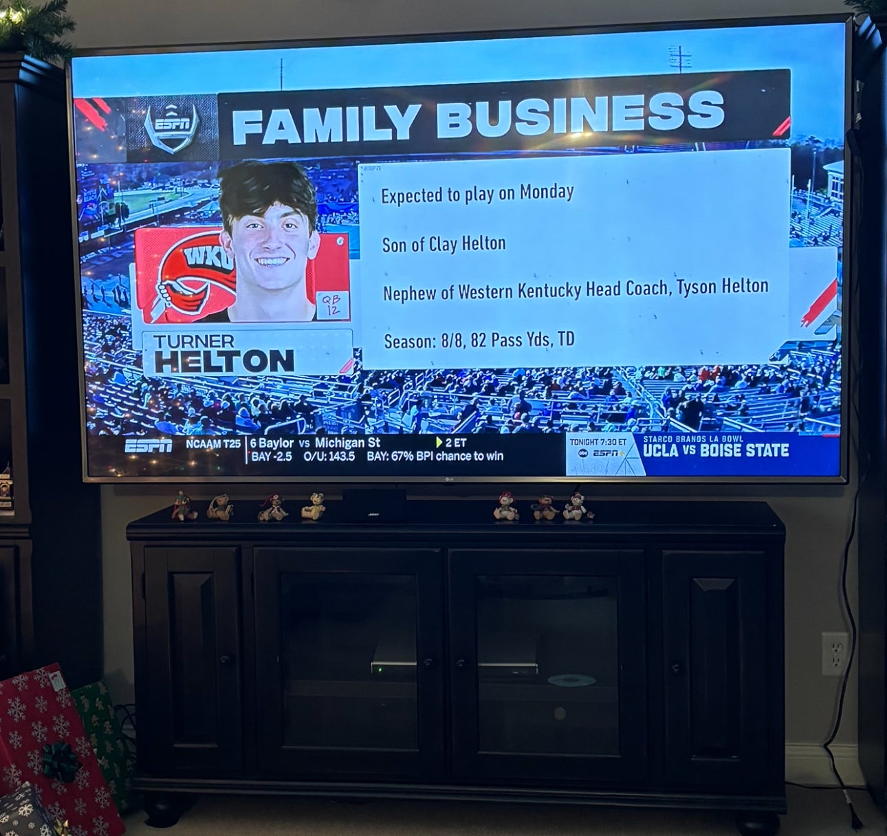 “Clay Helton expects his son to start Monday against ODU