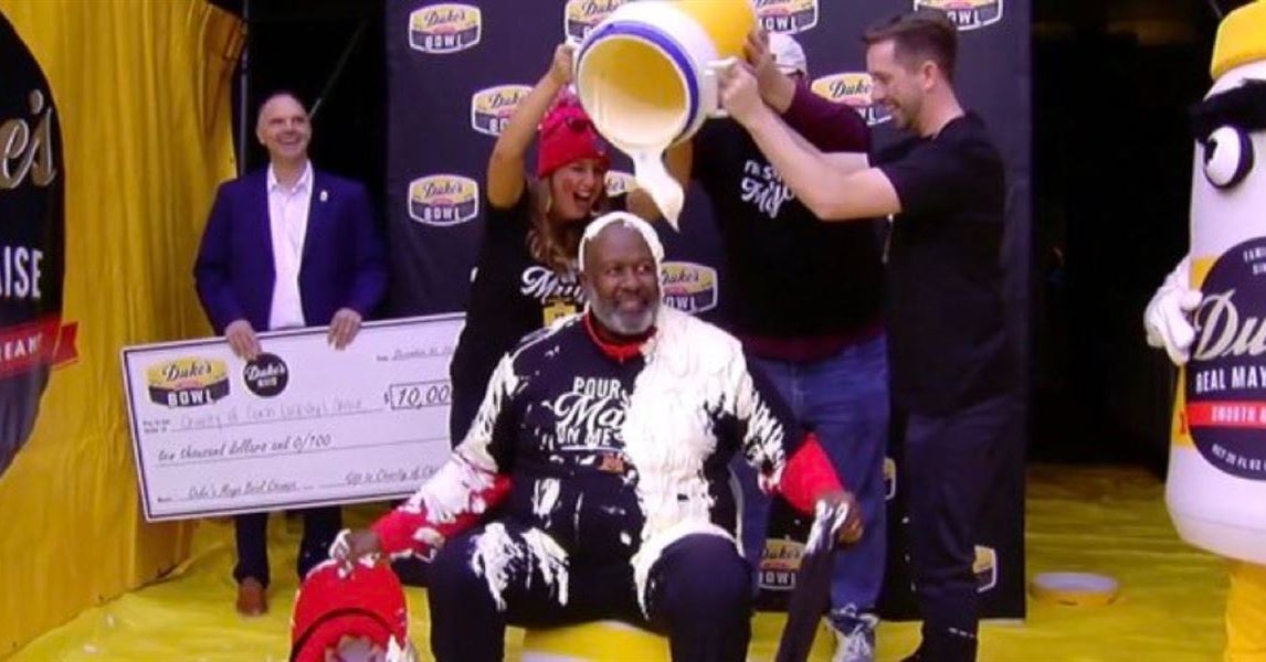 Maryland coach Mike Locksley bathed in mayo following Duke's Mayo Bowl ...