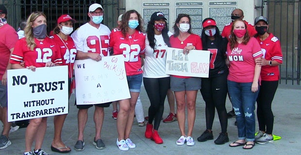 Sights and Sounds: OSU parents make impassioned plea to Big Ten