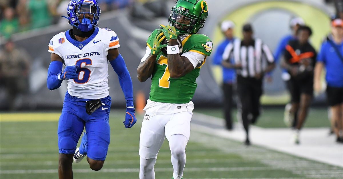 Oregon WR Evan Stewart lands in first round of 2025 NFL Mock Draft