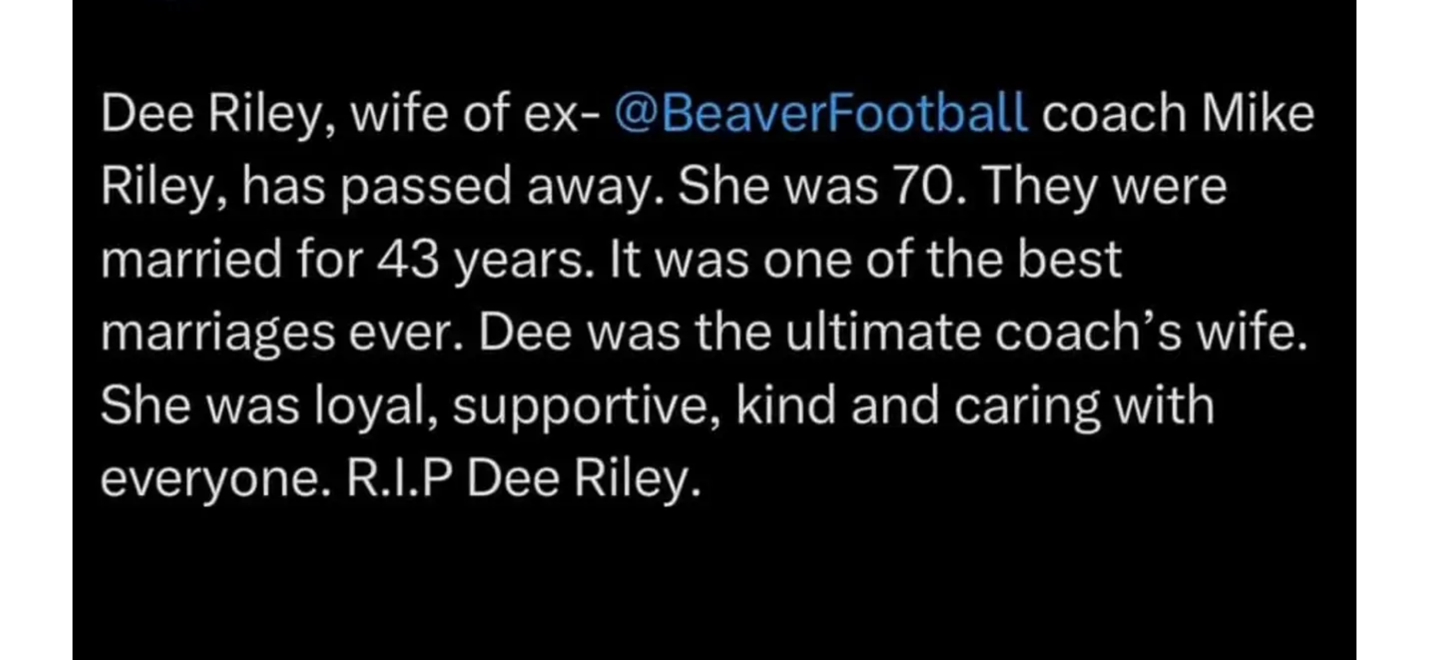 R. I. P. Dee Riley
