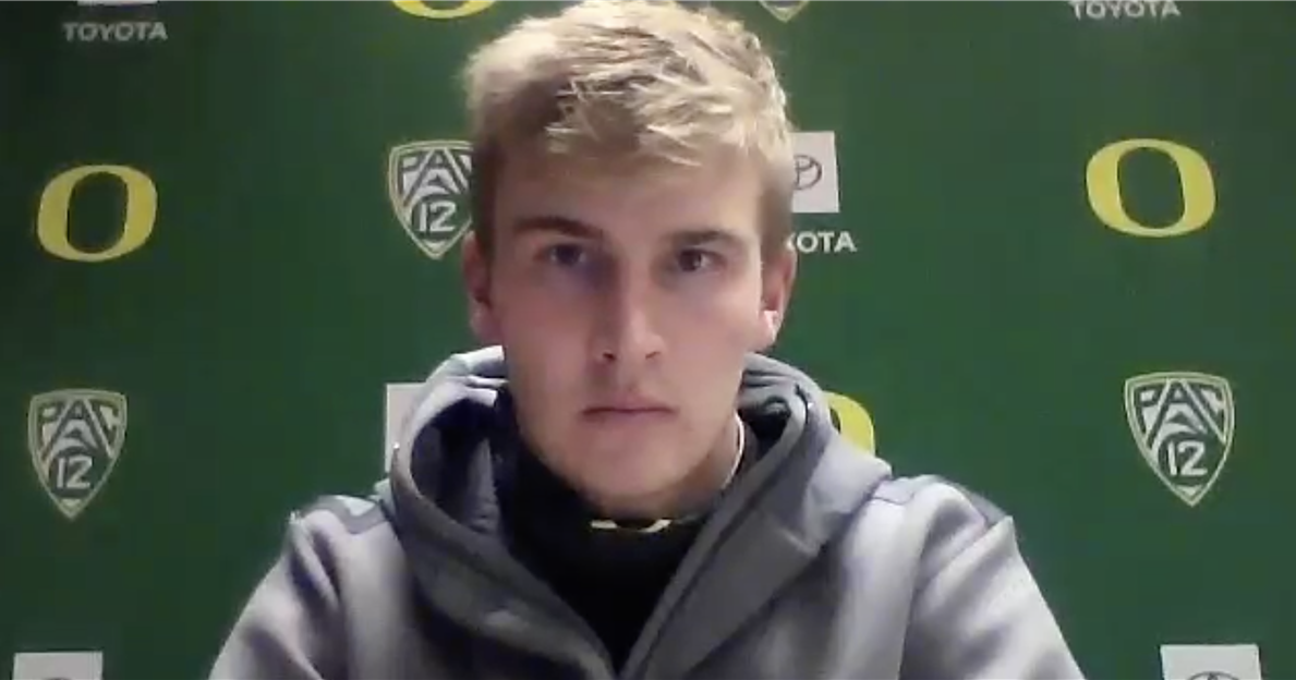 Watch: QB Tyler Shough talks after Oregon's loss to Cal