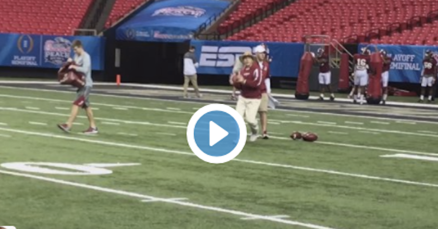 Watch: Nick Saban throws perfect fades during Alabama practice