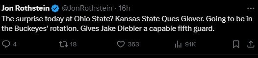 Jon Rothstein visited Ohio State practice yesterday