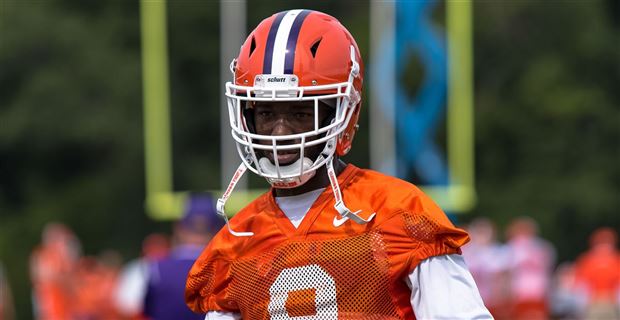 Clemson wide receiver Deon Cain after practice 8/5
