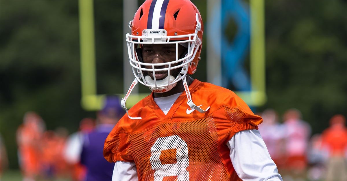 Clemson wide receiver Deon Cain after practice 8/5
