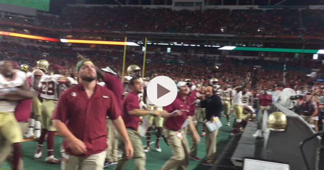 WATCH: Miami fans pelt FSU players with beer cans