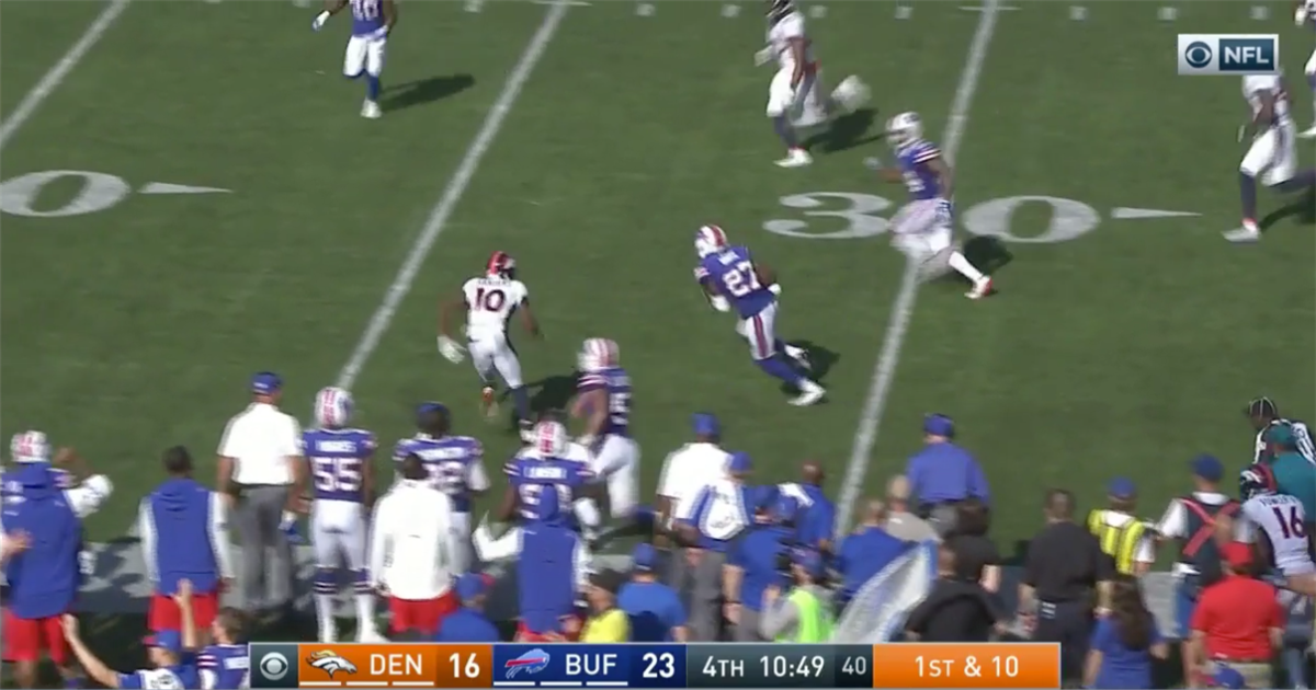 WATCH: White gets first NFL interception