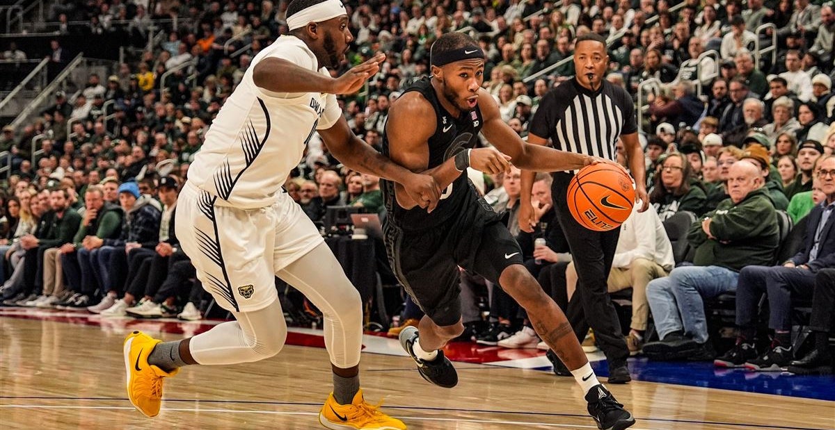 Michigan State shakes off early rust, pulls away from Oakland late