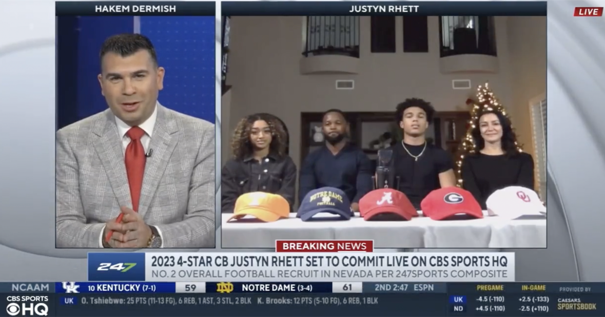 WATCH: Four-Star Cornerback Justyn Rhett Commits to Notre Dame