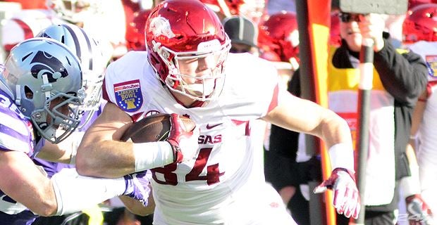 At the airport with former Razorback tight end Hunter Henry
