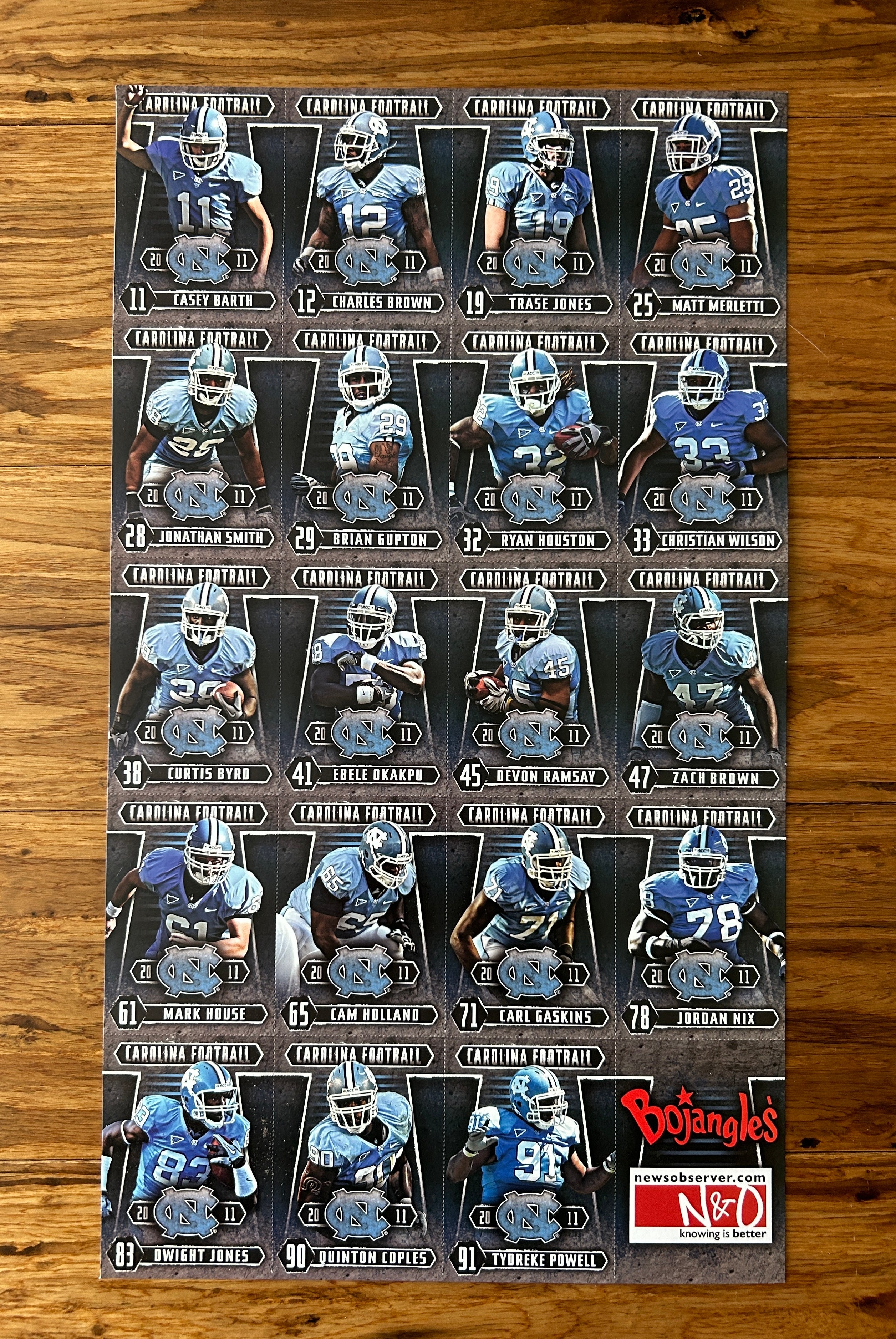 "Meet the Tar Heels" Football Card Sets and Posters for Sale