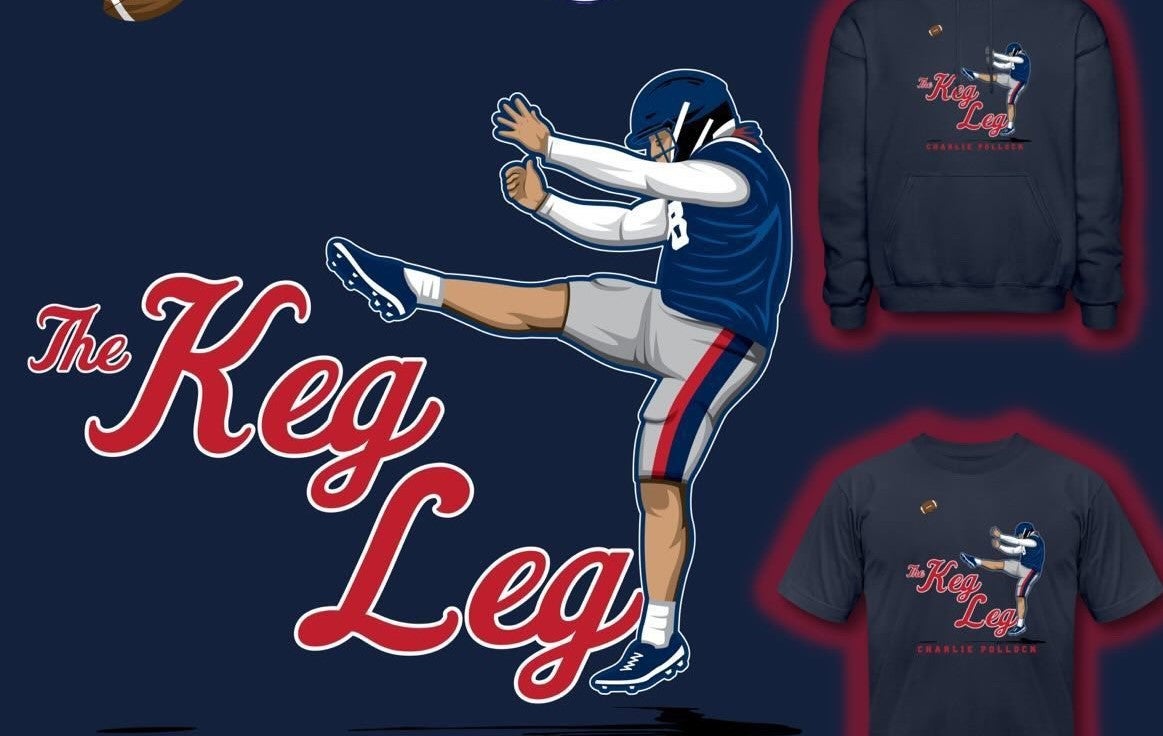 Punter Charlie Pollock debuts 'The Keg Leg' line of apparel