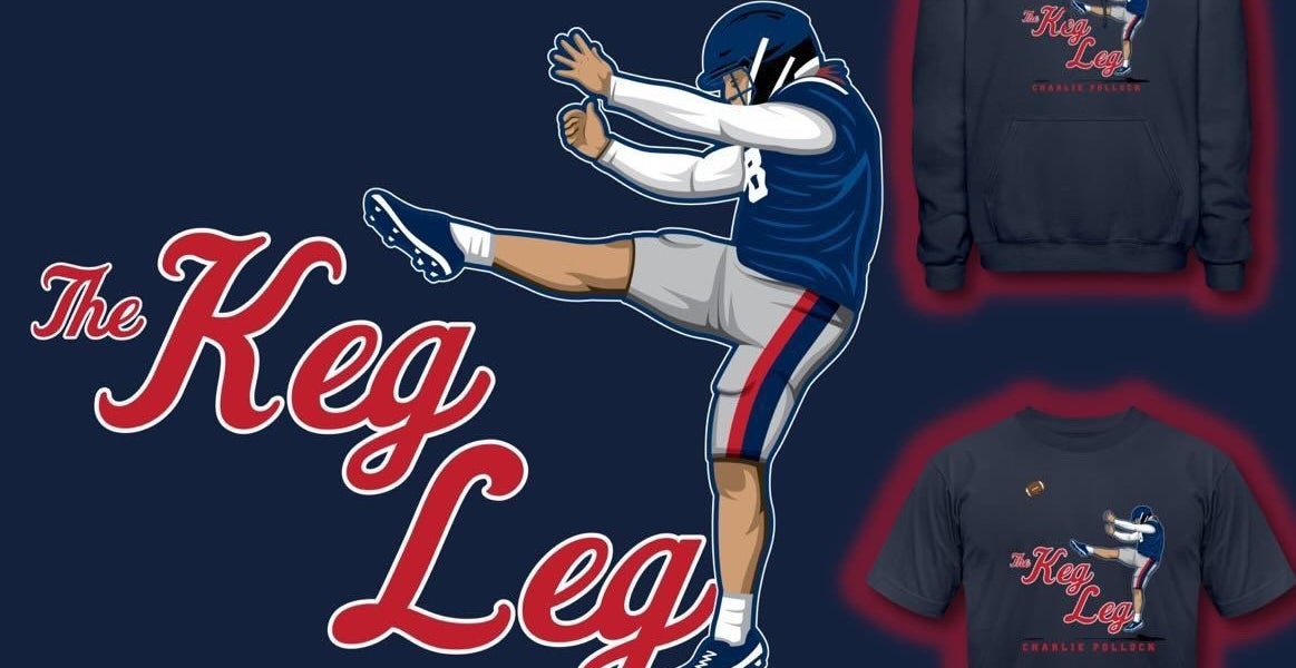 Punter Charlie Pollock debuts 'The Keg Leg' line of apparel