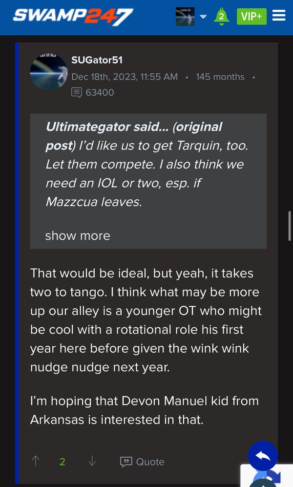 Gators add commitment from former Arkansas OL Devon Manuel